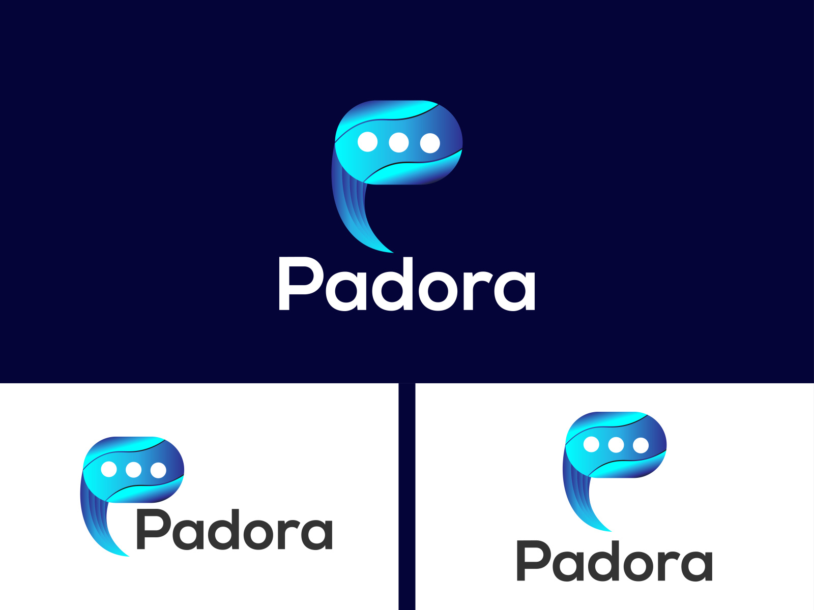 Chat App modern logo Design With Letter P by Saikat Rahaman on Dribbble