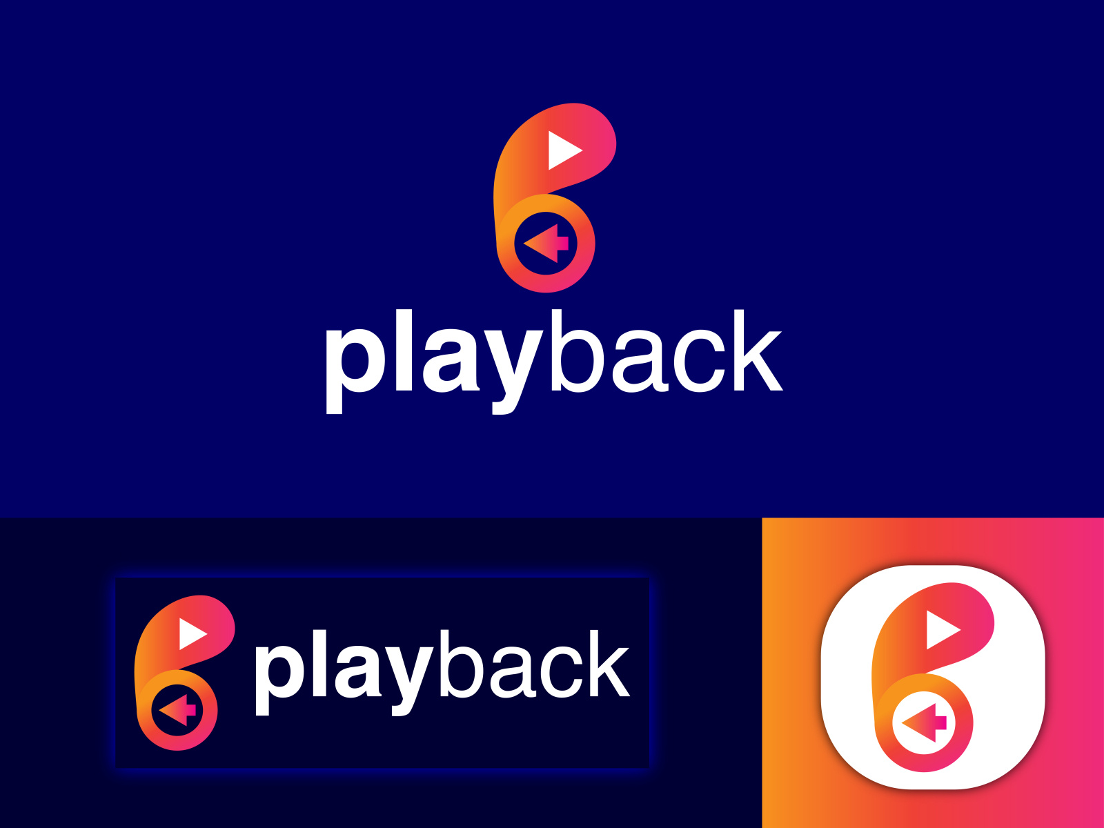 PLAY BACK LOGO DESIGN | P B LOGO by Saikat Rahaman on Dribbble