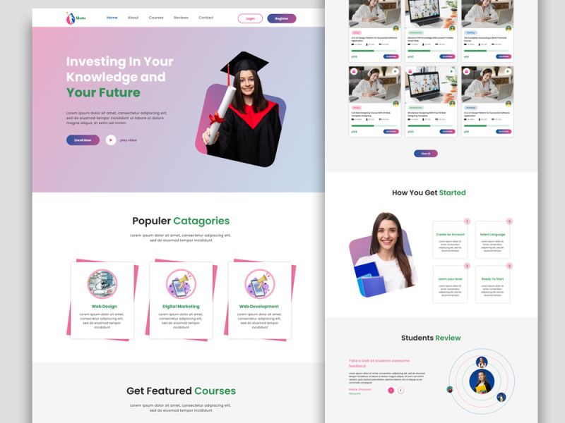 E-learning website by Paramash Mondol on Dribbble