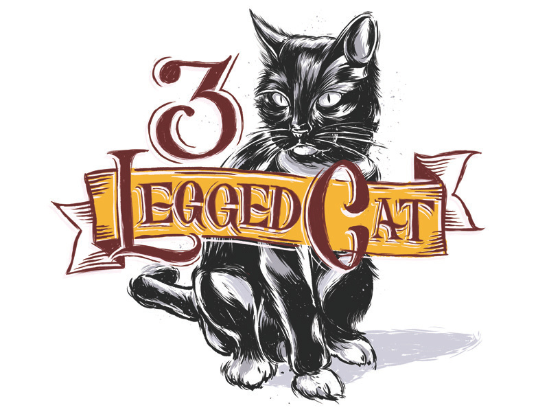 3 Legged Cat Beer Label by Keith Vlahakis on Dribbble