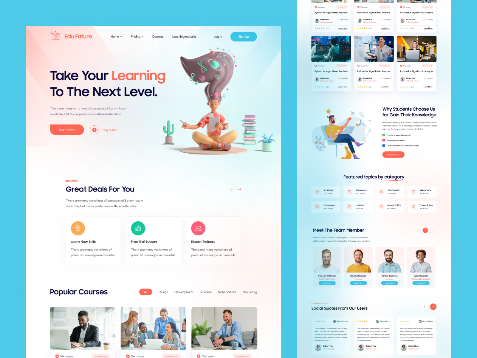 Edu Future - Online Course Landing Page by Khaled 👑 on Dribbble