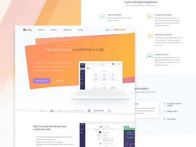 Call centre saas website by Vytas Butke on Dribbble