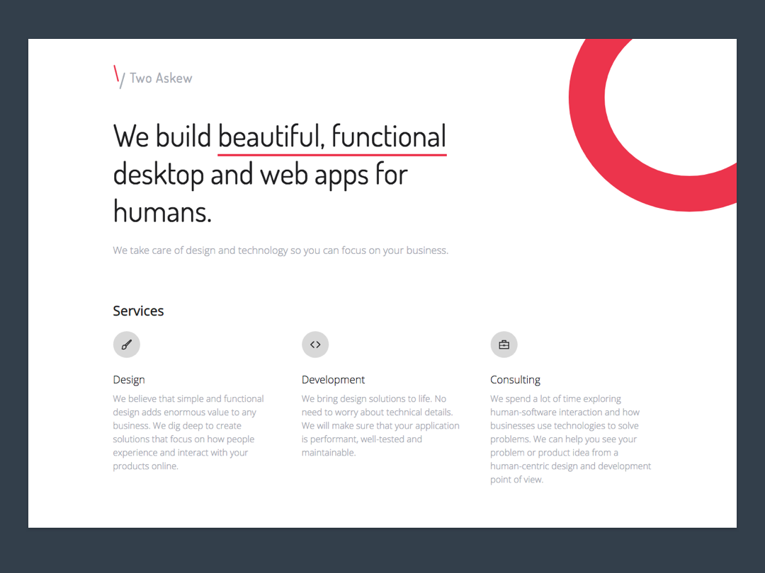 Two Askew Website by Davis Norde on Dribbble