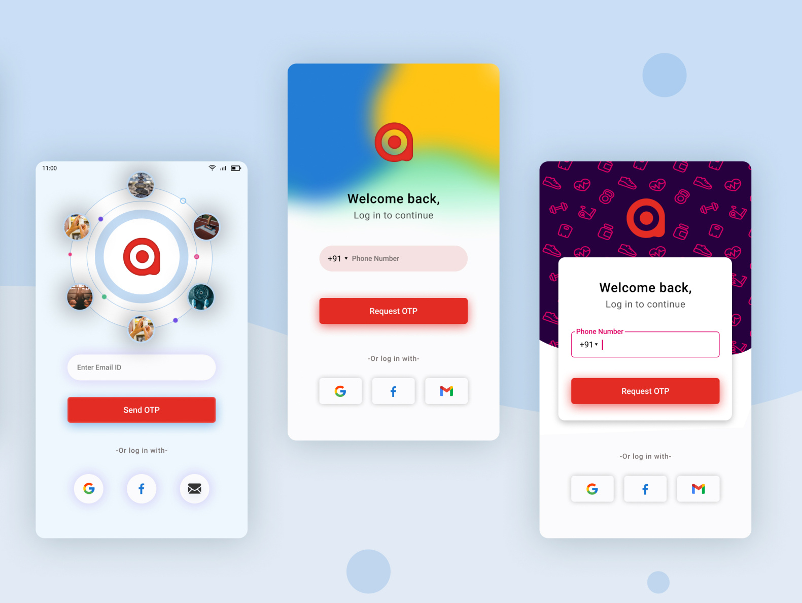 login and signup screens by vasantharaj on Dribbble