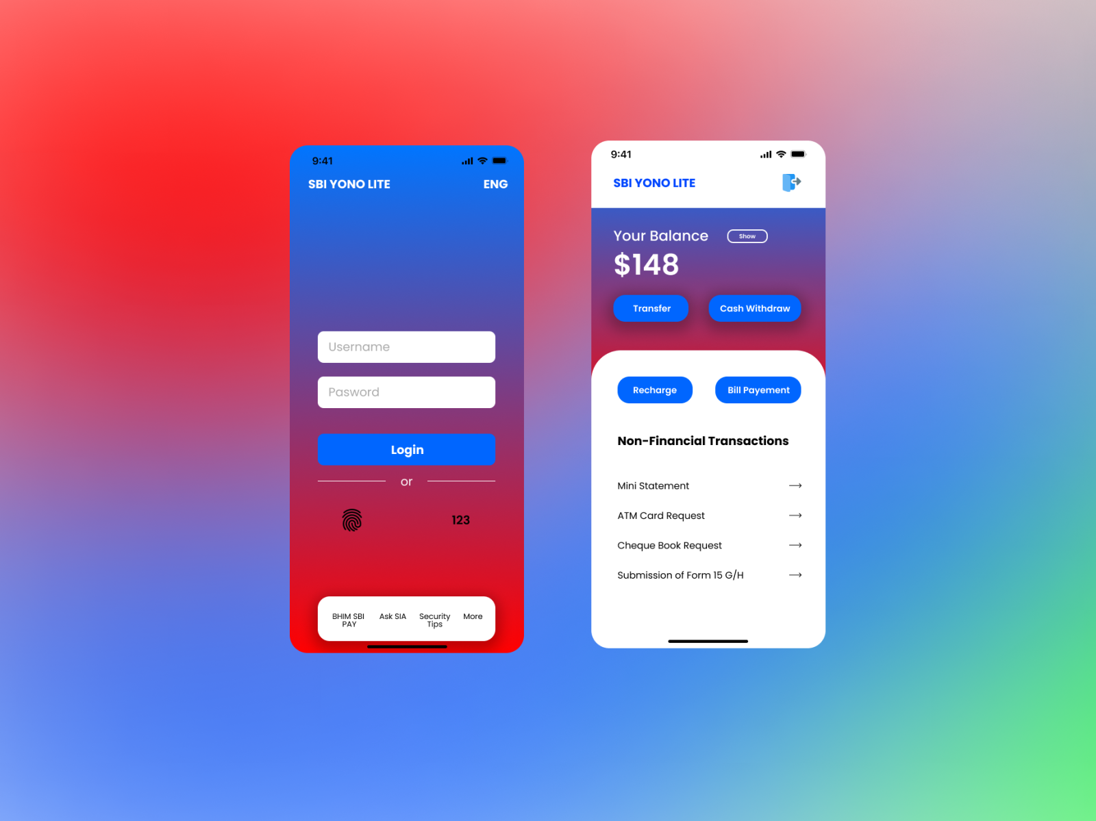 Banking app UI design by jashandeep on Dribbble