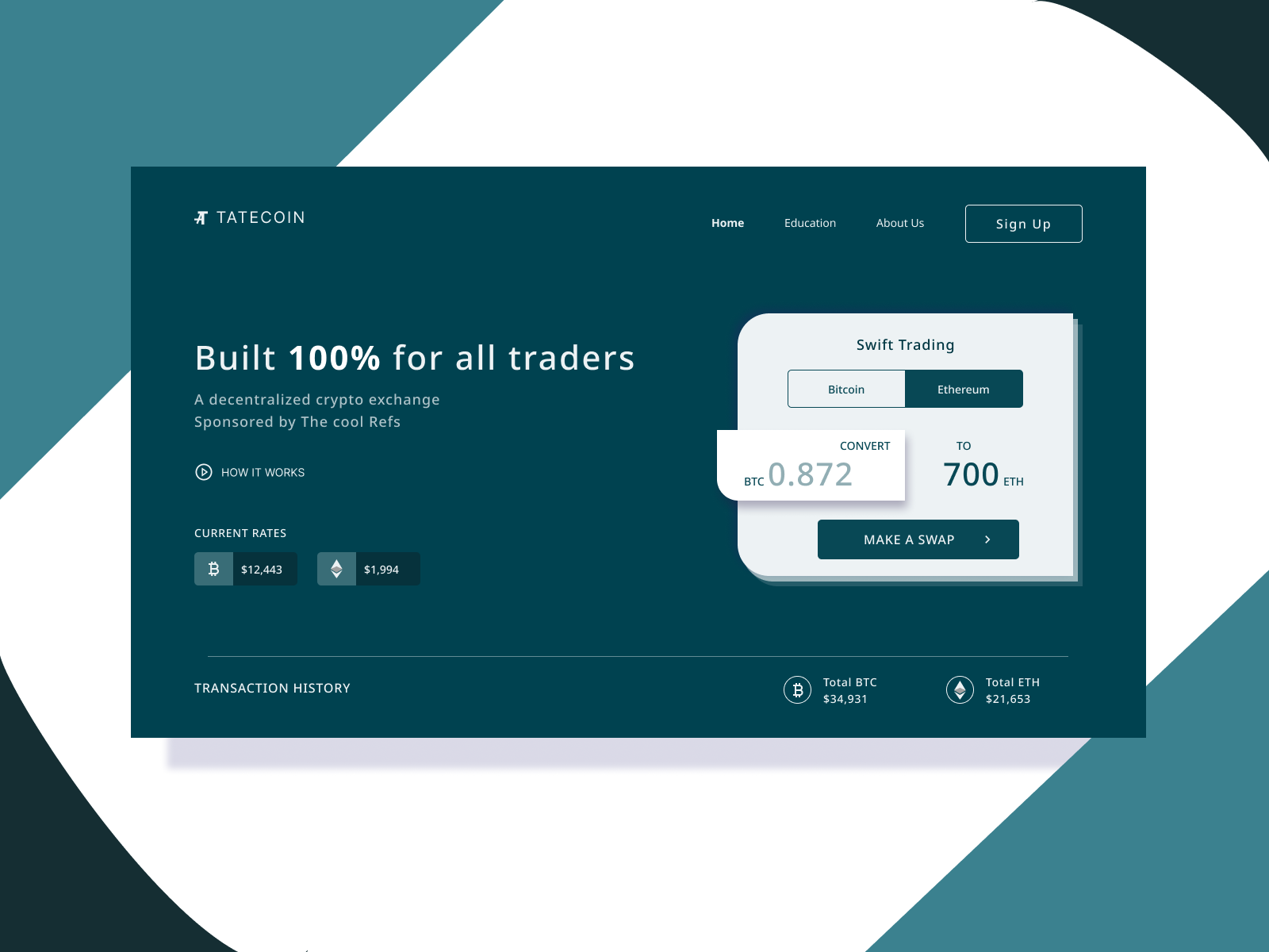 Decentralized Exchange (DEX) Landing page by Abisola Oladipo on Dribbble