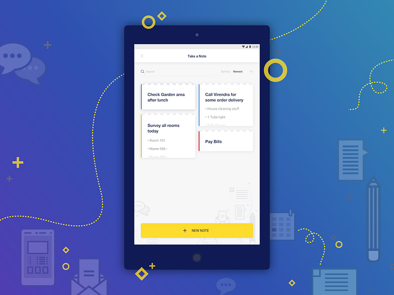 Notes Screen by Swati Choudhary on Dribbble