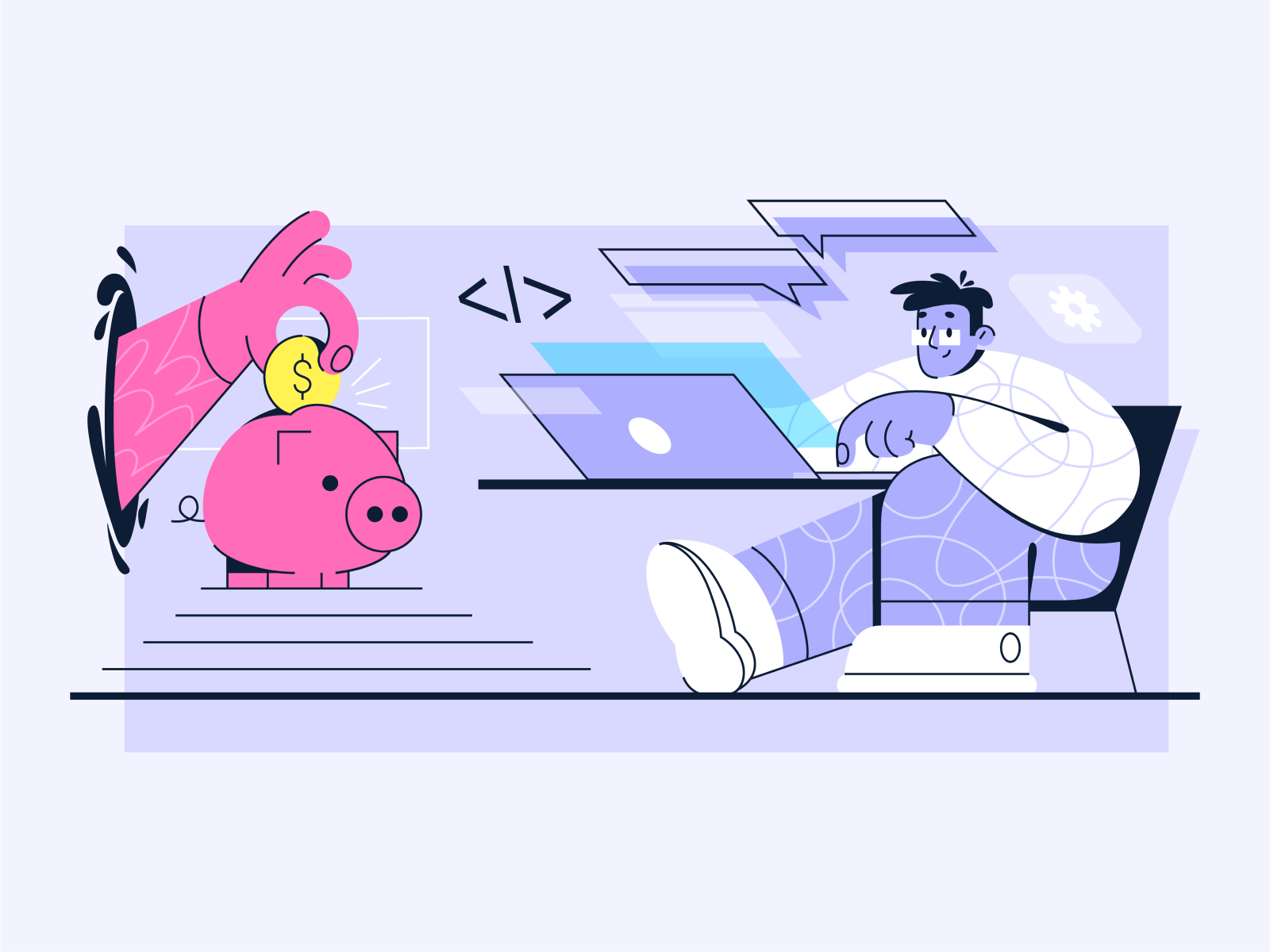 Illustration for the blog by Agilie Team on Dribbble