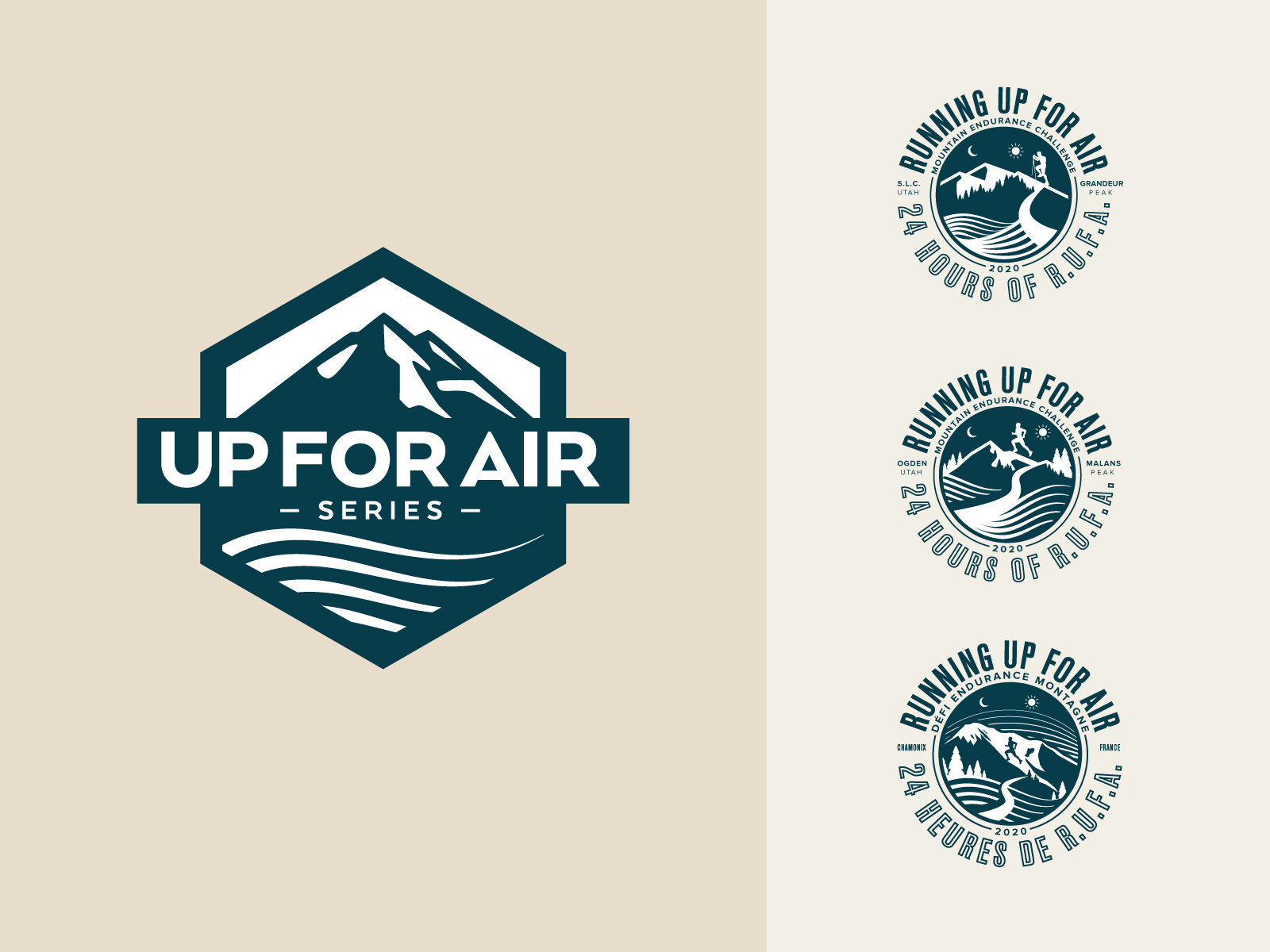 Running Up For Air Logo and Badges by Jason Eichhorst on Dribbble