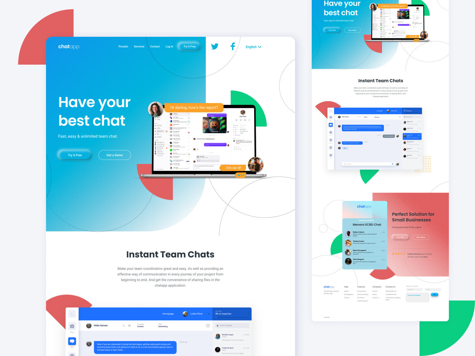 Home Page Internal Chat App - WEB UI/UX Design Chatapp by Muhammad Fikri Sidik on Dribbble