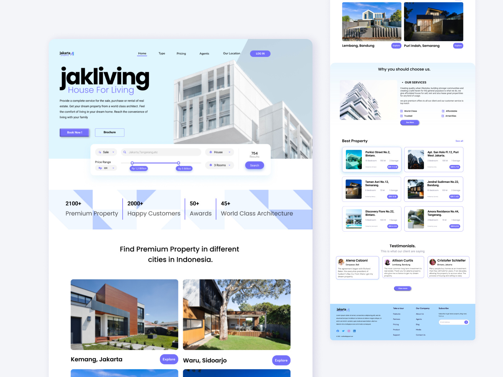 Jakliving - Property Web UI/UX Design by Muhammad Fikri Sidik on Dribbble