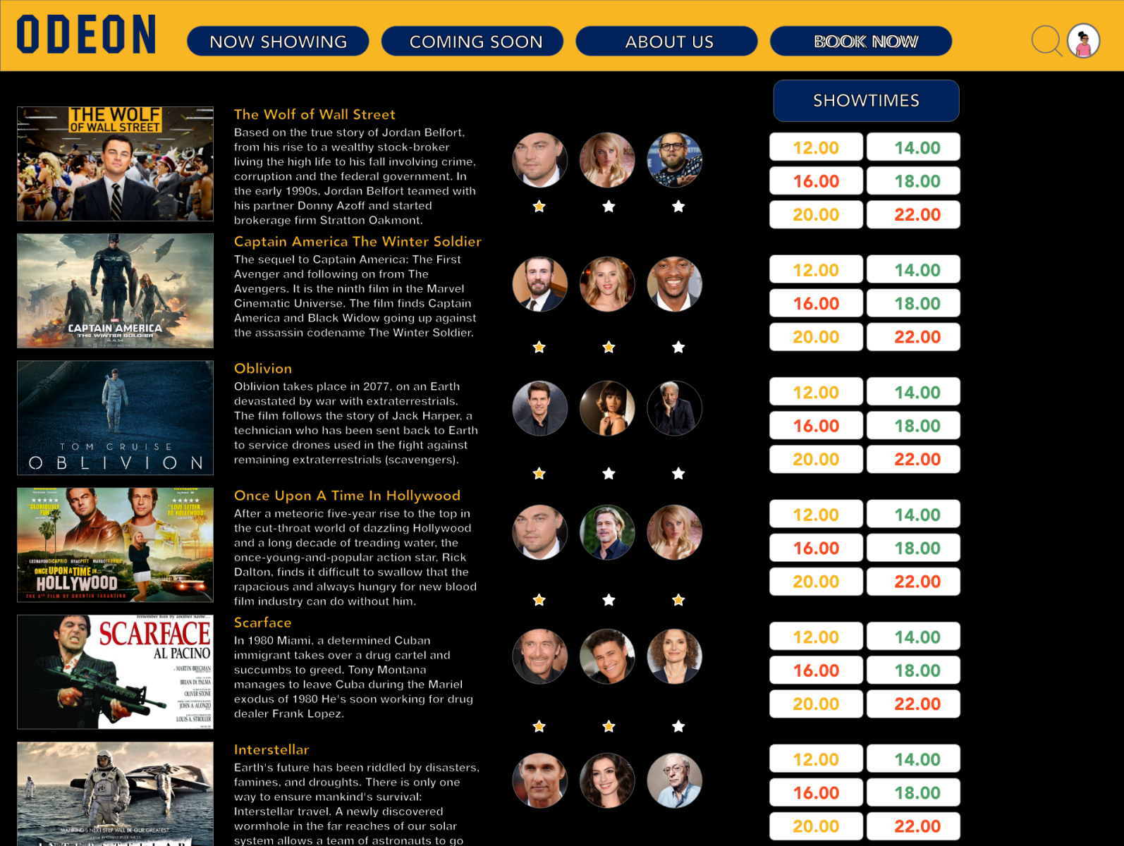 Cinema Now Showing re-design by Darrin O'Toole on Dribbble