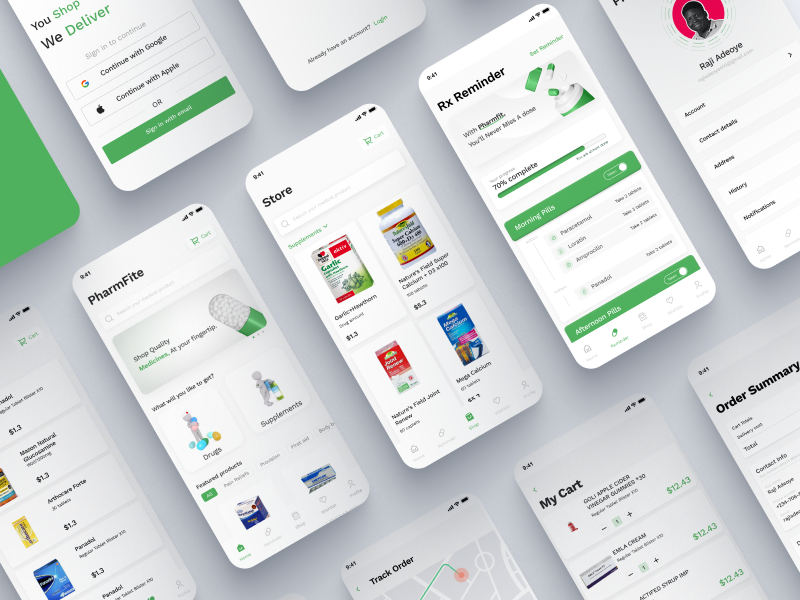 Pharmfite: Pharmaceutical app design by Raji Adeoye on Dribbble