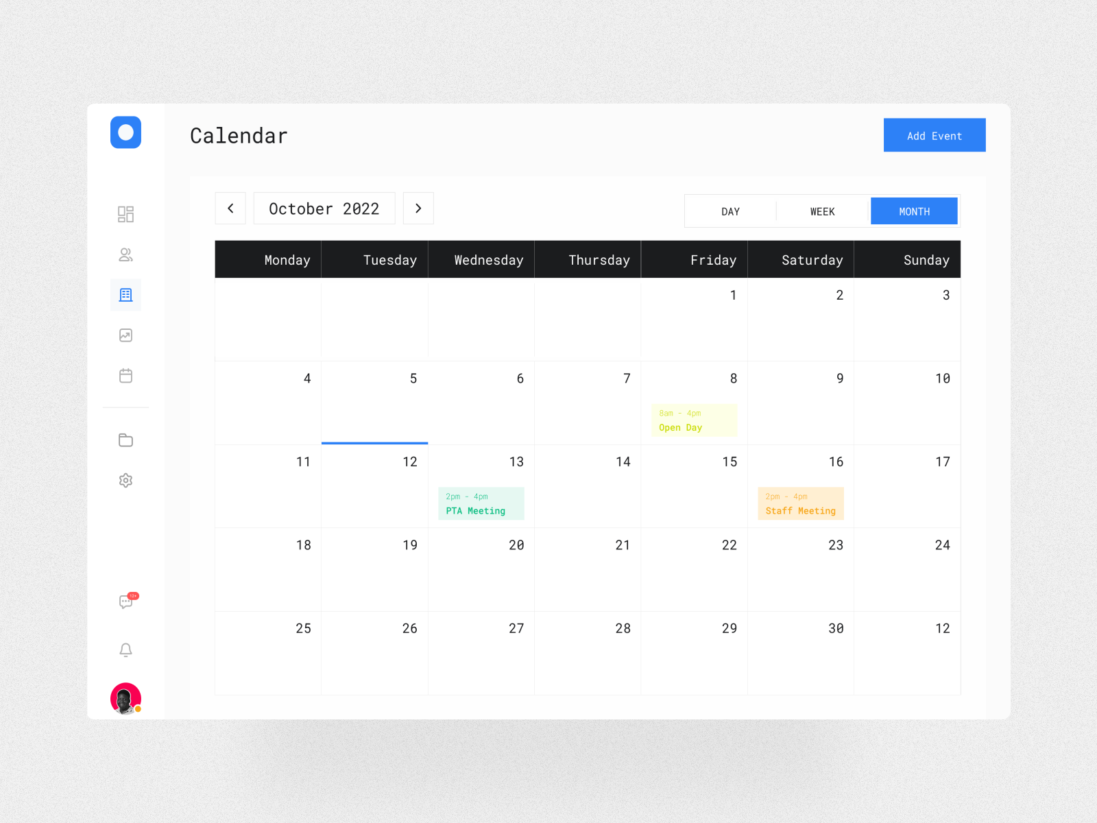 Calendar UI by Raji Adeoye on Dribbble