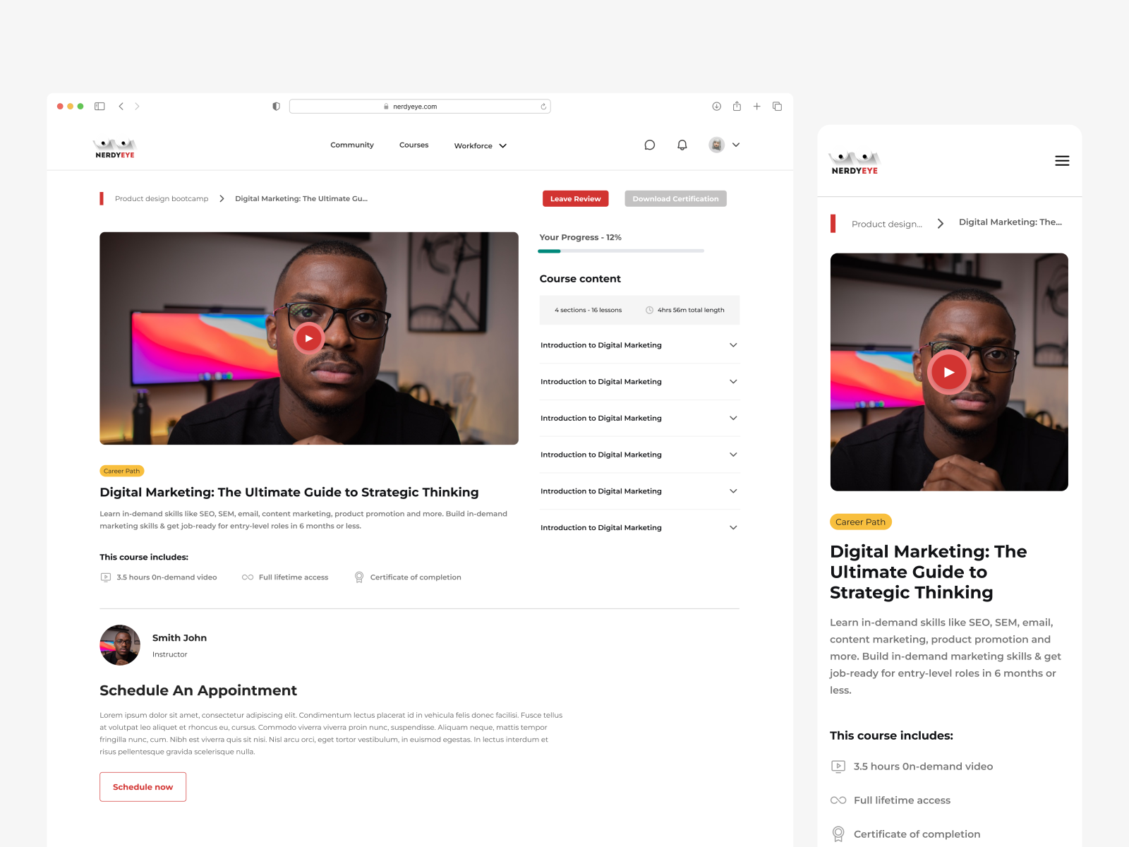Course Details Page by Matthias on Dribbble