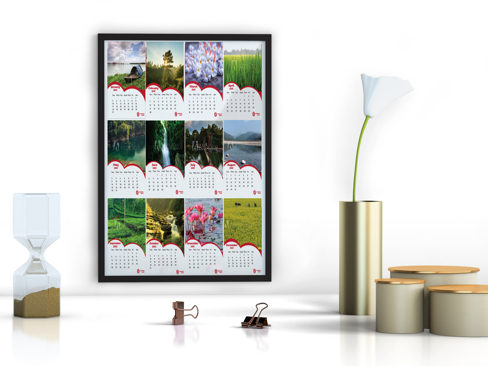 Calender Design Template by Nusrat Nadia on Dribbble