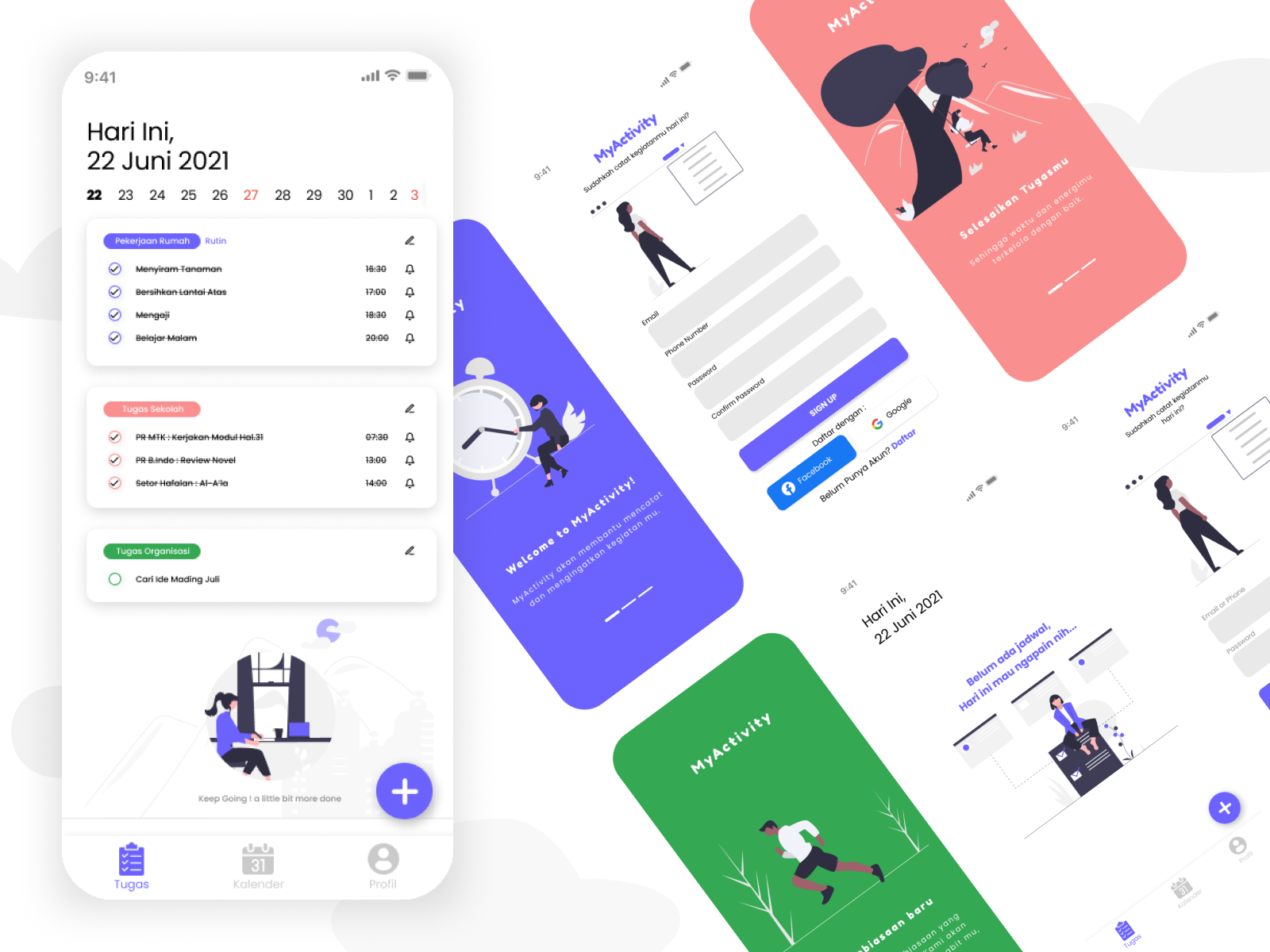 MyActivity : UI Time Management App by Elsa Mutiara on Dribbble