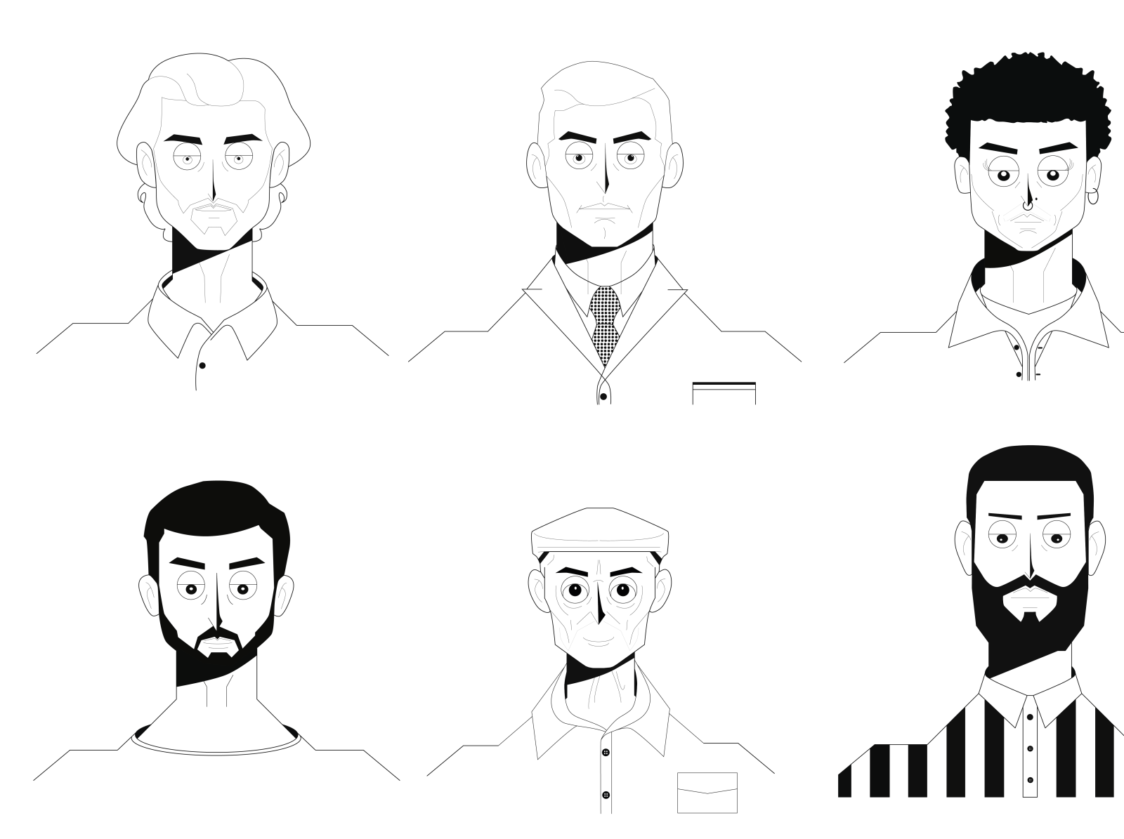 Black and White Random Men Avatars by Shalom on Dribbble