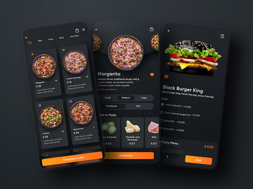 Black menu by Yurii on Dribbble