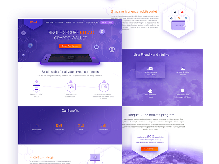 Bitac landing by Yurii on Dribbble