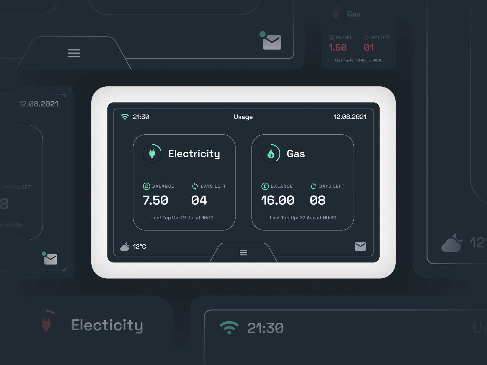 Smart Meter UI - Night Mode by Joshua Michael on Dribbble