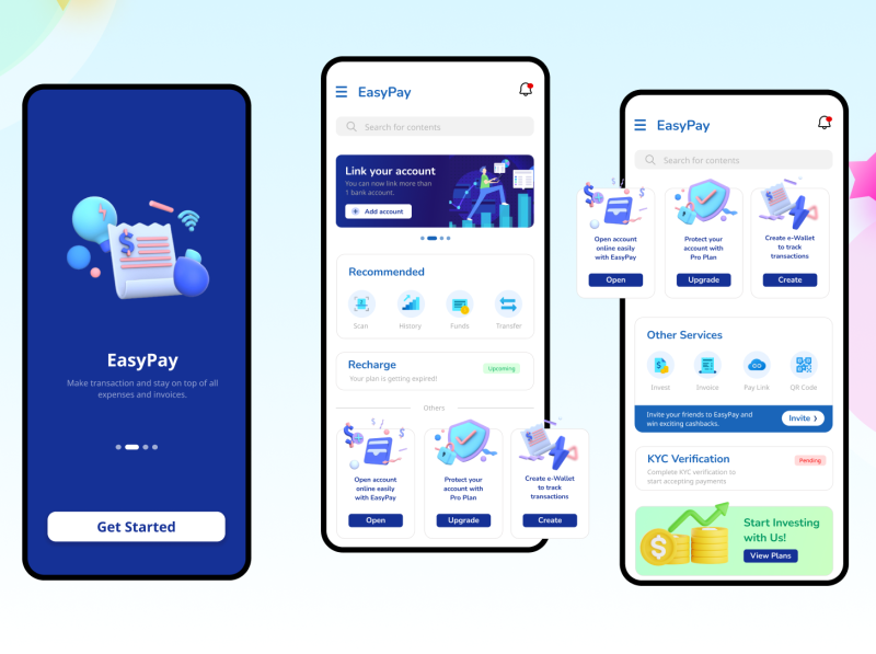 Finance App UI Design by Vijay R on Dribbble
