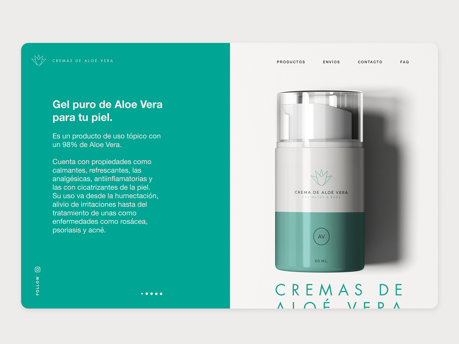Clean and minimal web design aloe vera project by Aníbal J. Phillippi ...