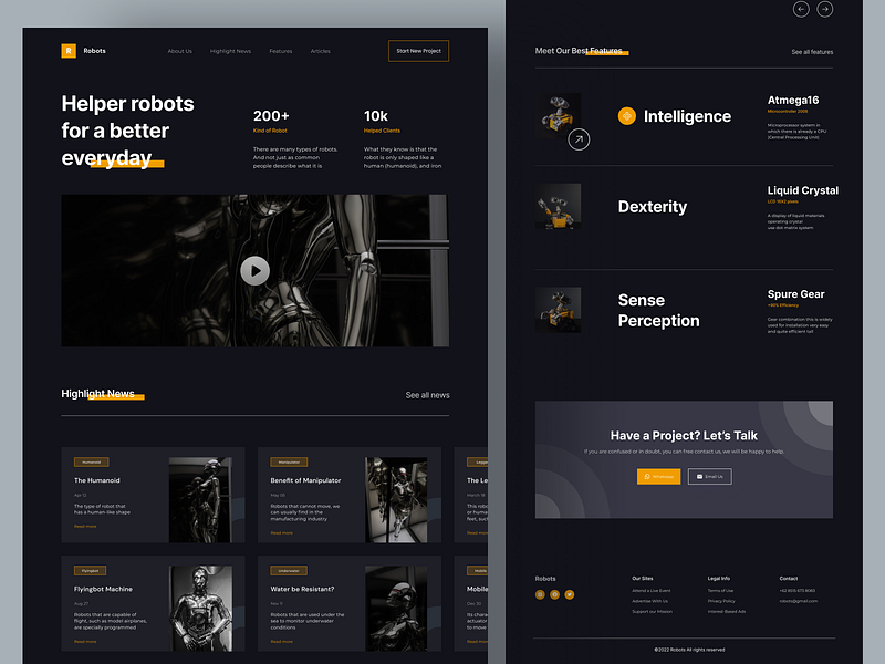 🤖 Robots - Robot Manufacture Landing Page by Andri Setiawan 🦢 for ...