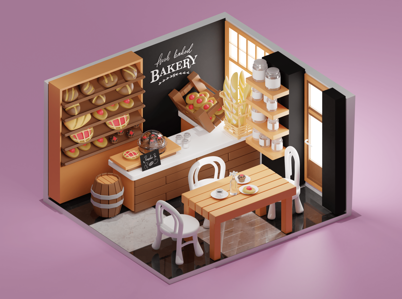 Bakery scene by NN TYLE on Dribbble