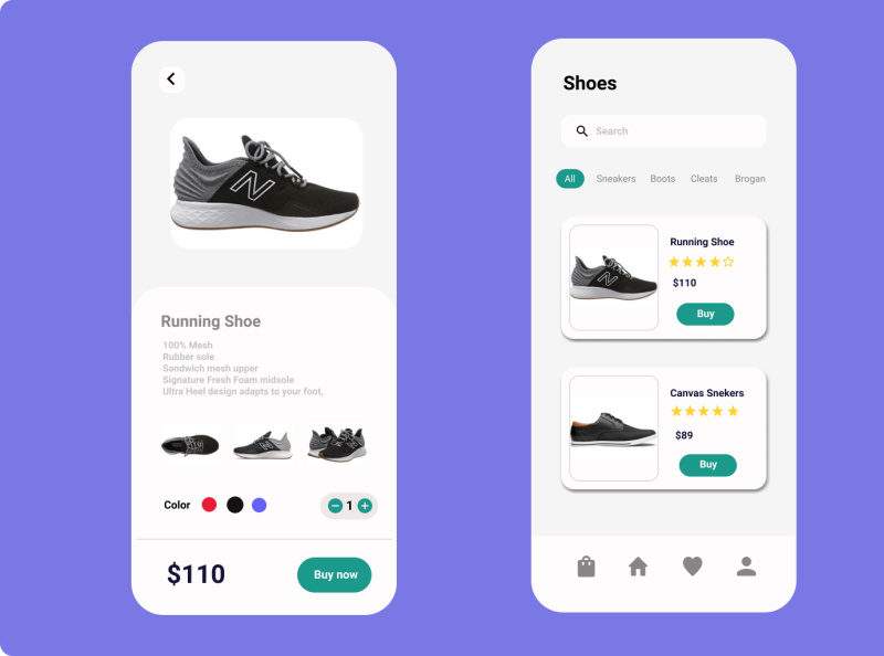 E-commerce app by Fedrico on Dribbble