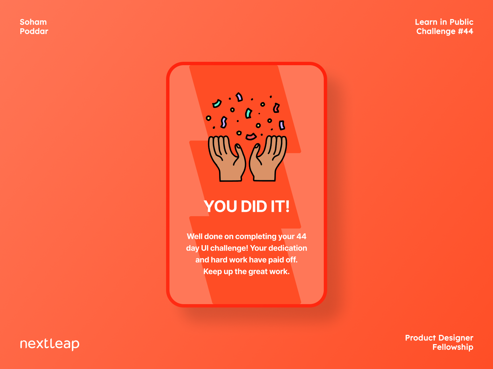 Congratulatory UI by Soham Poddar on Dribbble