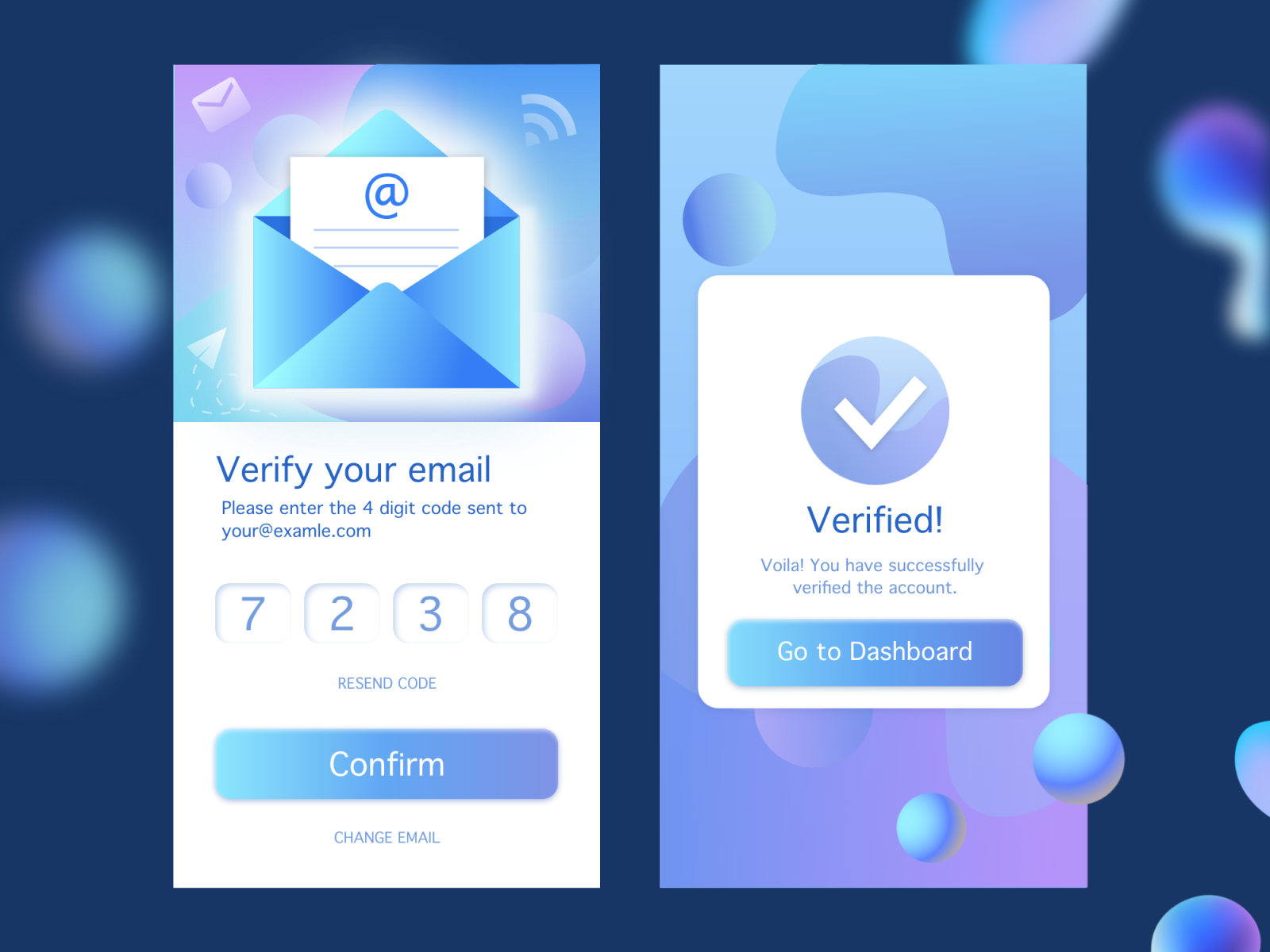 Confirmation by MM on Dribbble