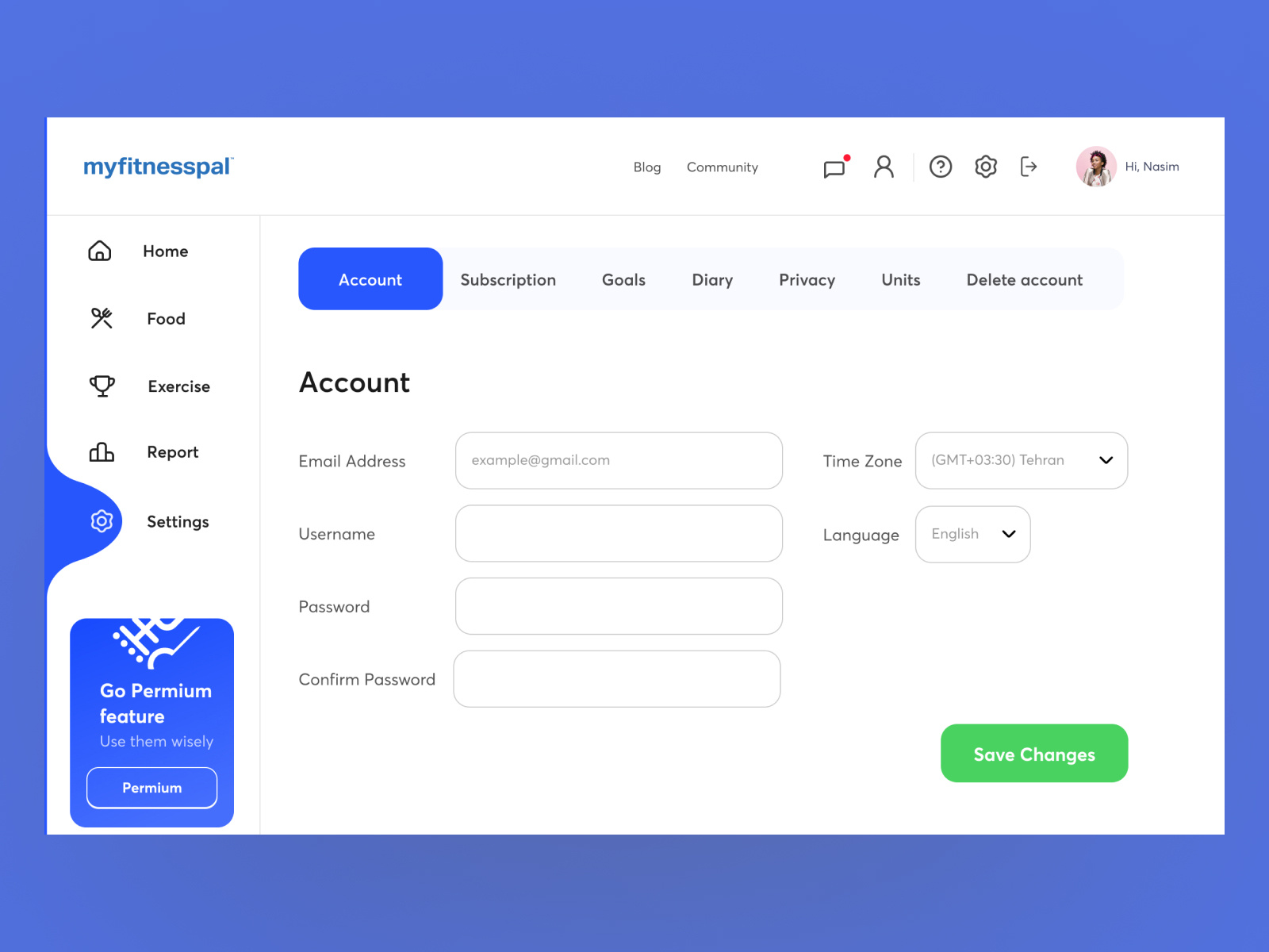Setting Page by nasim on Dribbble
