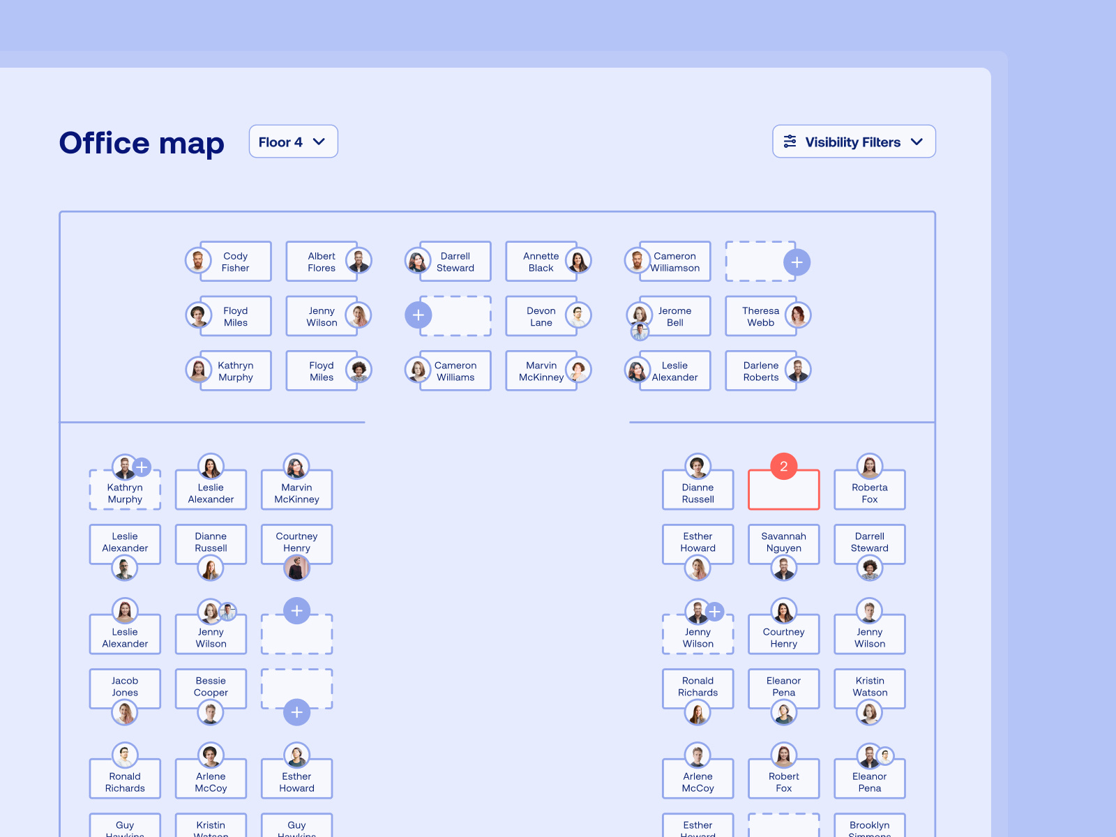 Desk layout for the office management system by Kasia Gilek for ...