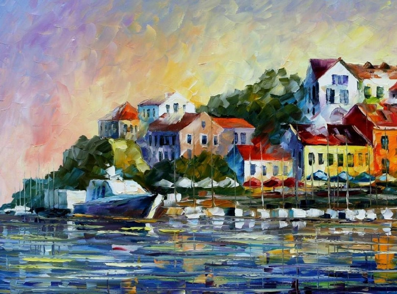 MEDITERRANEAN NOONDAY SUN — oil painting on canvas by Leonid on Dribbble