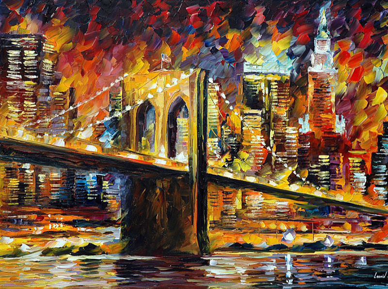 BROOKLYN BRIDGE — oil painting on canvas by Leonid on Dribbble