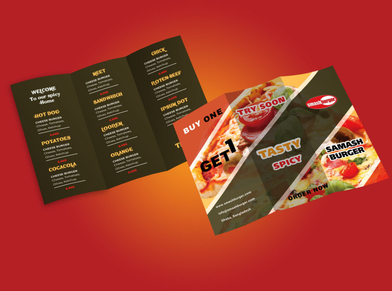 Restaurant Trifold brochure Design by Arutars IT Farm on Dribbble