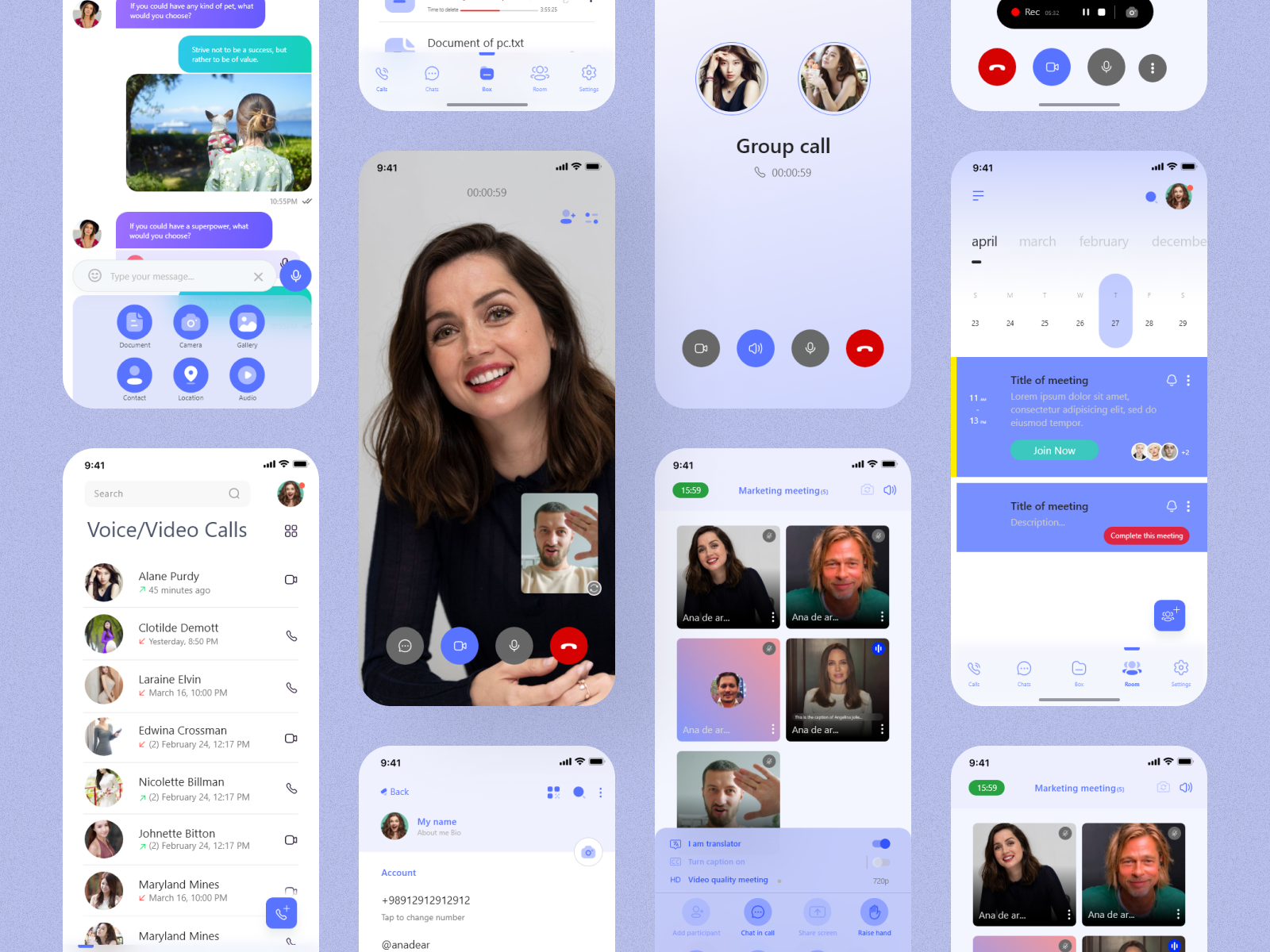 Online chat and calling application (2) by Majid on Dribbble