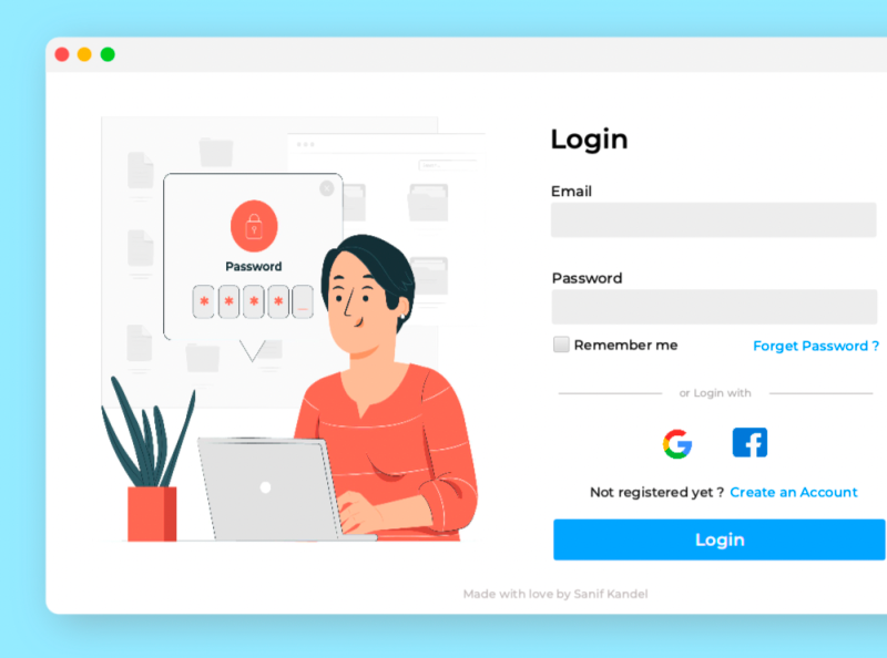 Login Screen by Sanif Kandel on Dribbble