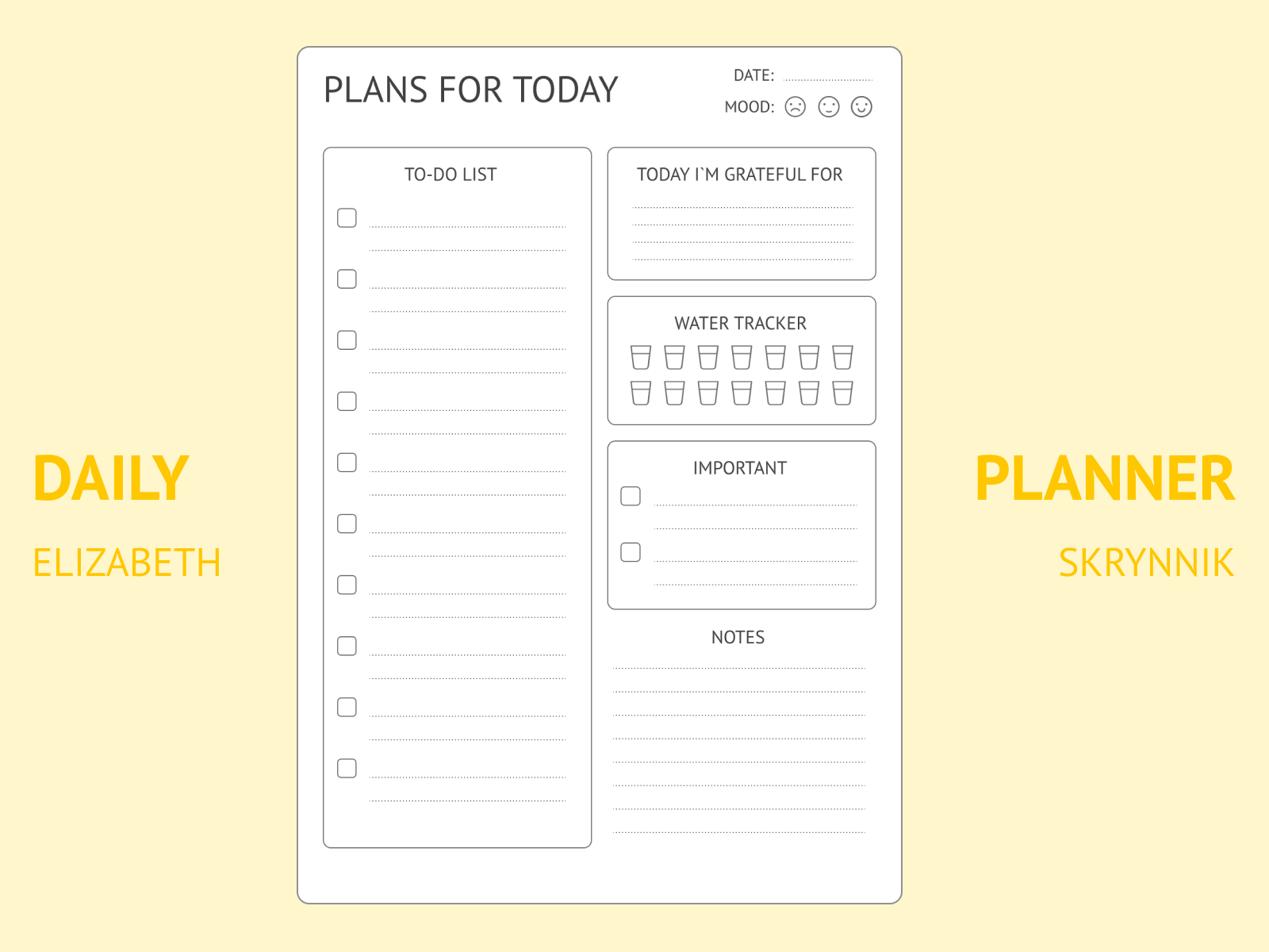 Daily Planner by Elizabeth on Dribbble