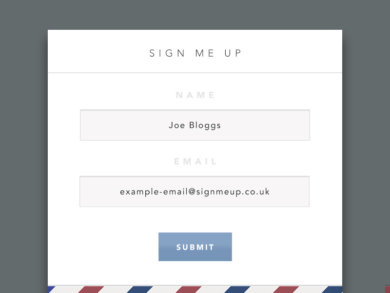 Sign Up Form by Shane Prendergast on Dribbble