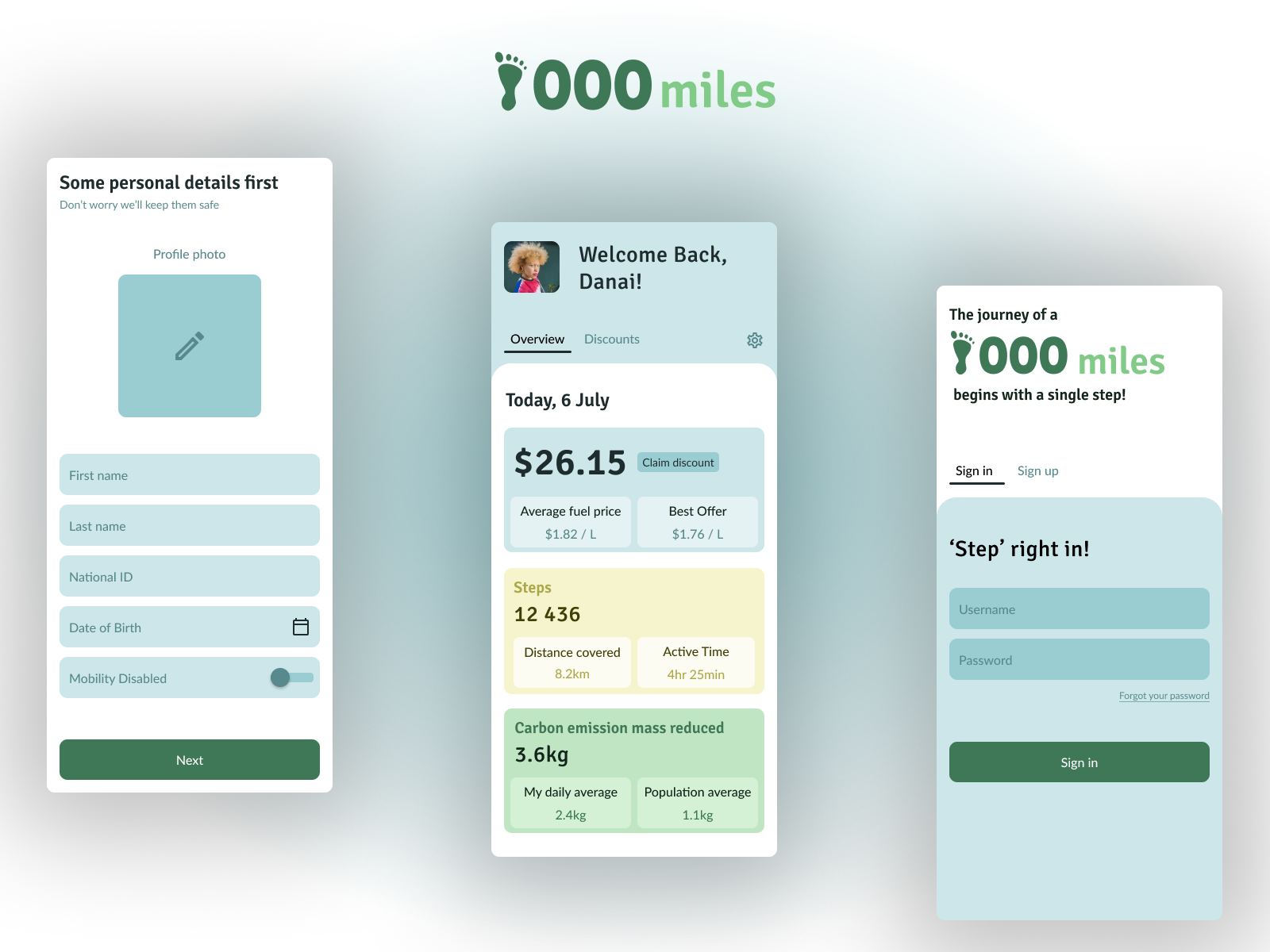 Environmental App UI Design (1000 miles) by Donell Mtabvuri on Dribbble