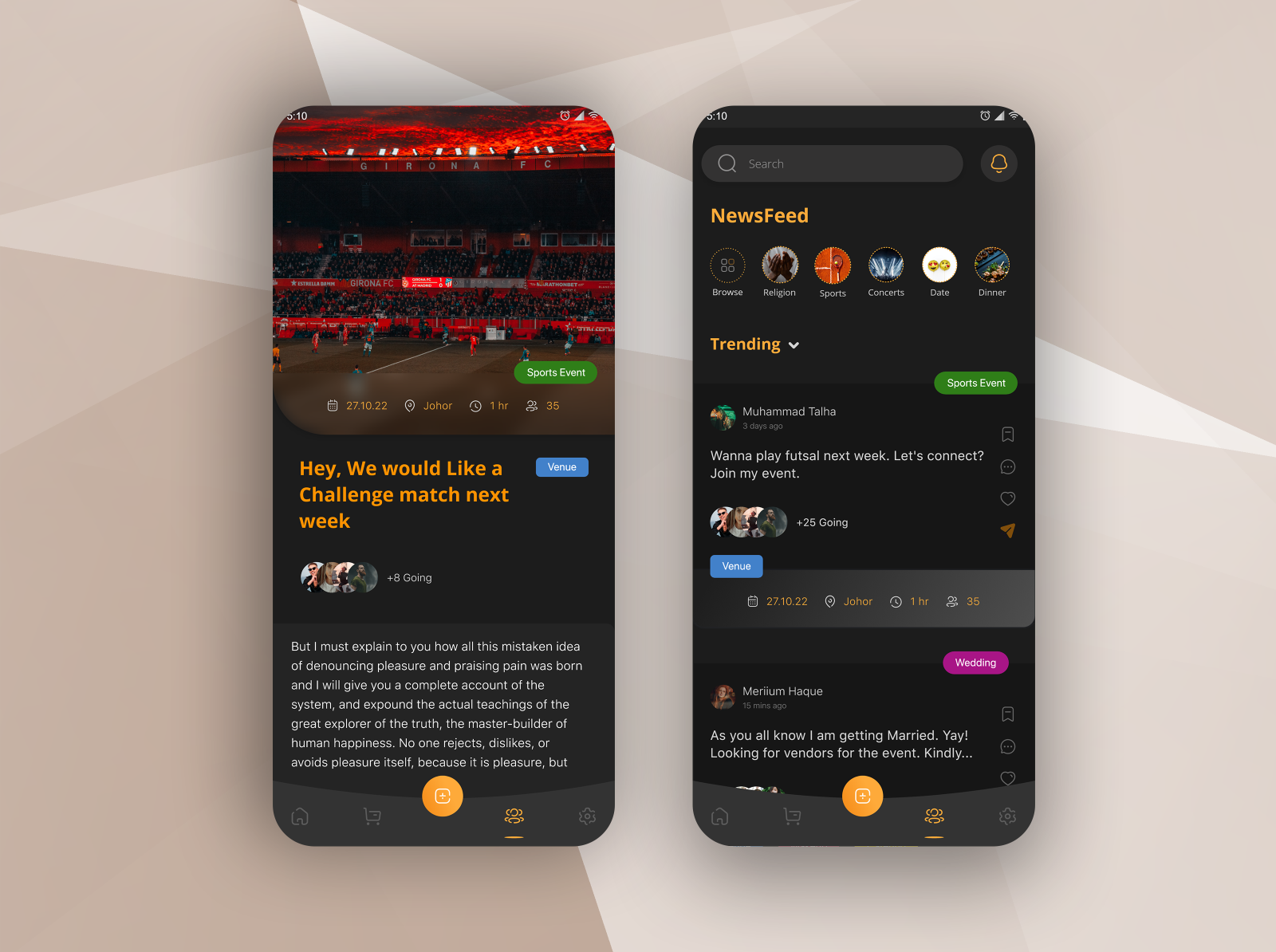 Social Events App by Talha on Dribbble