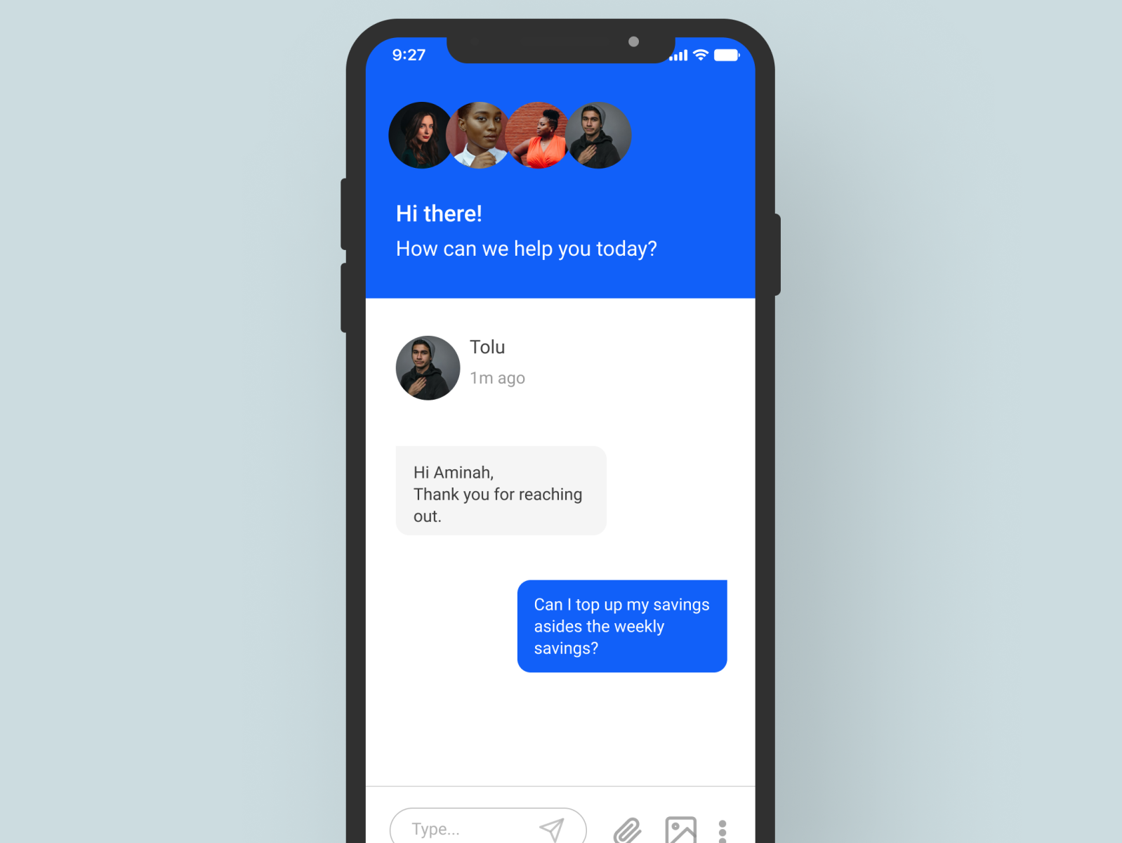 Customer Care Chat UI by Aminah Dhikrullah on Dribbble