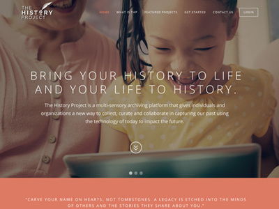 The History Project Landing Page by Ina Murdock-Santos on Dribbble