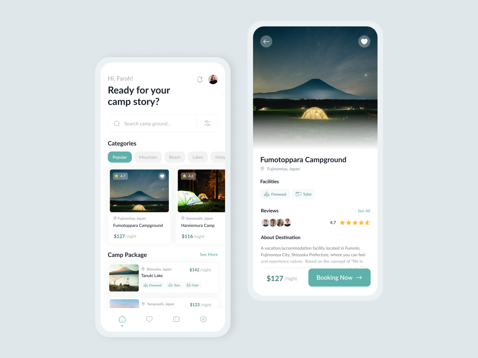 Campground Booking App by FU. Kamila on Dribbble