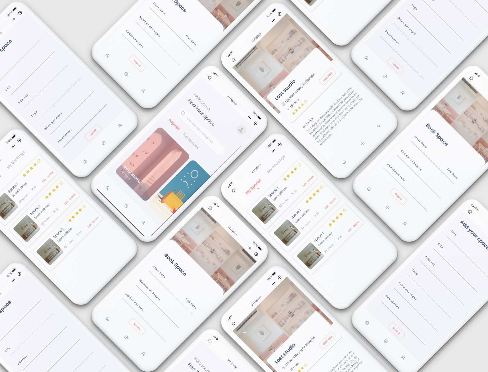 Airspace mini program mockups by Qixi Zhang on Dribbble