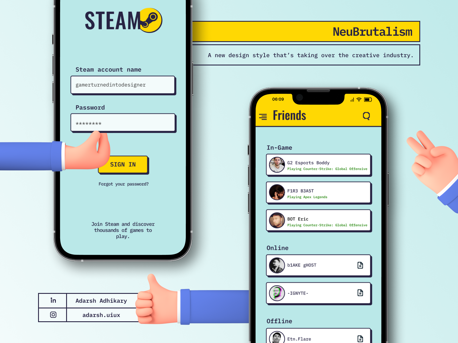 Steam Mobile App (Redesign) by adarsh.media on Dribbble