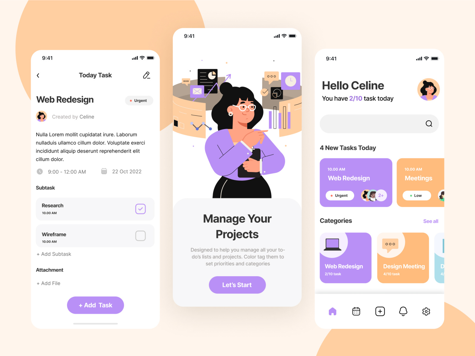 Task Management App - UI Concept by designbyteo on Dribbble