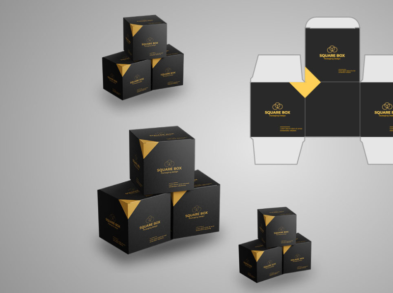 Packaging box with dieline by Mohammed Ali Jamil on Dribbble